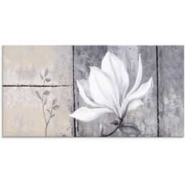 Glasbild Artland "Klassische Magnolie", grau (farbe bild(er): grau), B:100cm H:50cm, Bilder, in verschiedenen Gr&ouml;&szlig;en