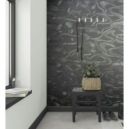 Vliestapete marburg "Artistic Allure", schwarz, B:0,53m L:10,05m, Vlies, Tapeten, moderne Tapete f&uuml;r Wohnzimmer Schlafzimmer K&uuml;che