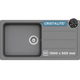 Granitsp&uuml;le Schock "Formhaus", grau, B:100cm H:29,8cm T:50cm, Domogranit, K&uuml;chensp&uuml;len