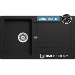 Granitsp&uuml;le Schock "Typos D-100", schwarz (onyx), B:86cm H:30,9cm, Domogranit, K&uuml;chensp&uuml;len