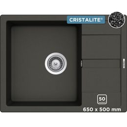 Granitsp&uuml;le Schock "Lucca Plus", grau (asphalt), B:65cm H:30,4cm T:50cm, Domogranit, K&uuml;chensp&uuml;len