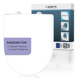 Sch&uuml;tte WC-Sitz SCH&Uuml;TTE "Duroplast, WHITE D-Form PRO", wei&szlig;, B:36,8cm H:5,5cm L:45cm, Duroplast, WC-Sitze, mit Absenkautomatik und Schnellverschluss
