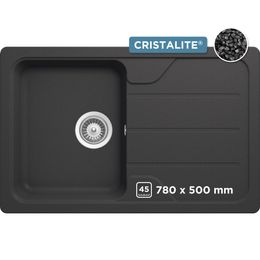 Granitsp&uuml;le Schock "Formhaus Mini", grau (anthrazit), B:78cm H:29,8cm T:50cm, Domogranit, K&uuml;chensp&uuml;len