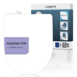 Sch&uuml;tte WC-Sitz SCH&Uuml;TTE "Duroplast, WHITE D-Form PRO 7", wei&szlig;, B:36,4cm H:5cm L:45cm, Duroplast, WC-Sitze, mit Absenkautomatik und Schnellverschluss