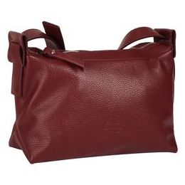 Umh&auml;ngetasche CLUTY, Damen, Gr. B/H/T: 26cm x 18cm x 12cm onesize, rot, Leder, leicht gl&auml;nzend, unifarben, Taschen Umh&auml;ngetasche, echt Leder, Made in Italy