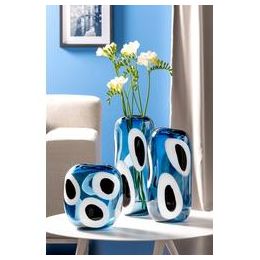 Dekovase Leonardo "Vase OCCHI BLU", blau, B:16cm H:36cm T:11,5cm, Glas, Vasen