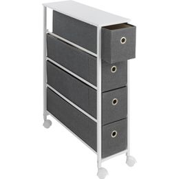 Ablageelement Maximex "Nischenwagen", grau (wei&szlig;, anthrazit), B:20cm H:58cm T:79cm, MDF, Polypropylen, Regale, Badregal Haushaltsregal, mit 4 Schubladen