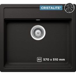 Granitsp&uuml;le Schock "Oslo", schwarz, B:57cm H:29cm T:51cm, Domogranit, K&uuml;chensp&uuml;len