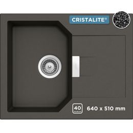 Granitsp&uuml;le Schock "Lucca", grau (asphalt), B:64cm H:30,5cm T:51cm, Domogranit, K&uuml;chensp&uuml;len