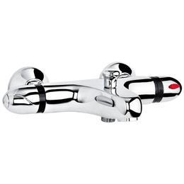 Sch&uuml;tte Wannenarmatur SCH&Uuml;TTE "Supra", grau (chromfarben), B:30cm H:7cm T:17cm, Messing, Armaturen, Mischbatterie Badewanne, Wasserhahn Bad, Wannenarmatur in Chrom