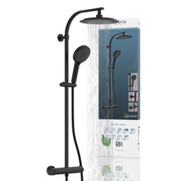 Sch&uuml;tte Duschs&auml;ule SCH&Uuml;TTE "MADURA FRESH", schwarz (schwarz matt), H:101cm, Brausegarnituren, inkl. Wasserspardichtung, Sicherheitssperre, Antikalk, h&ouml;henverstellb.