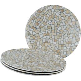 Pizzateller Creatable "Stone Collection Siena, Teller Set, 4-tlg.", bunt, H:2cm &Oslash;:33cm, Steinzeug, Speiseteller, Italienische Eleganz, Vielseitig einsetzbar