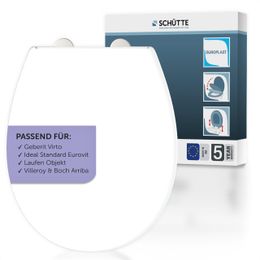 Sch&uuml;tte WC-Sitz SCH&Uuml;TTE "Duroplast, WHITE PRO 1", wei&szlig;, B:37cm H:5,5cm L:45cm, Duroplast, WC-Sitze, mit Absenkautomatik und Schnellverschluss