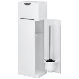 WC-Garnitur Wenko "Imon", wei&szlig;, B:20cm H:58,5cm L:15cm, Kunststoff, Reinigungsb&uuml;rsten, Stand WC-Garnitur