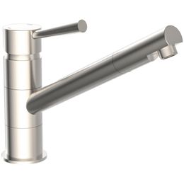 Sch&uuml;tte Sp&uuml;ltischarmatur SCH&Uuml;TTE "Cornwall", silber (edelstahloptik), B:6cm H:18cm T:25cm &Oslash;:6cm, Messing, Armaturen, Wasserhahn K&uuml;che mit schwenkbarem Auslauf, Mischbatterie K&uuml;che