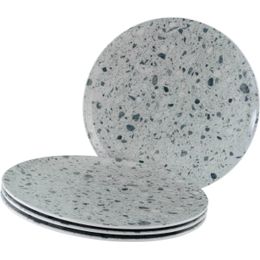 Pizzateller Creatable "Stone Collection Florenz, Teller Set, 4-tlg.", bunt, H:2cm &Oslash;:33cm, Porzellan, Speiseteller, Italienische Eleganz, Vielseitig einsetzbar