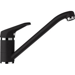 K&uuml;chenarmatur Schock "COSMO", schwarz (nero), B:21,6cm H:16,8cm &Oslash;:4,9cm, Messing, Armaturen, Festauslauf, Wasserspar-Perlator, Schwenkbereich 360