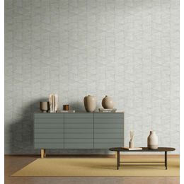 Vliestapete marburg "Tapete Geo Vibe", beige (beige,grau), B:0,53m H:0,01m L:10,05m, Vlies, Tapeten, moderne Vliestapete f&uuml;r Wohnzimmer Schlafzimmer K&uuml;che