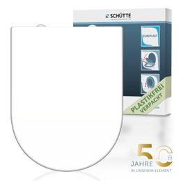 Sch&uuml;tte WC-Sitz SCH&Uuml;TTE "WHITE", wei&szlig;, B:345cm H:60cm L:455cm, Duroplast, WC-Sitze, Duroplast, Absenkautomatik, Schnellverschluss, belastbar bis 150 kg
