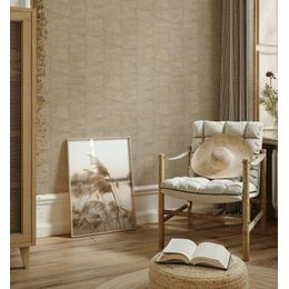 Vliestapete marburg "Tapete Geo Vibe", braun (braun,beige), B:0,53m H:0,01m L:10,05m, Vlies, Tapeten, moderne Vliestapete f&uuml;r Wohnzimmer Schlafzimmer K&uuml;che