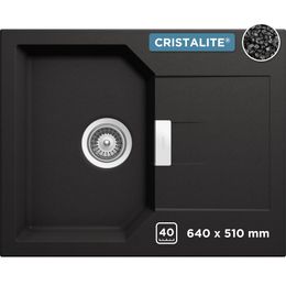 Granitsp&uuml;le Schock "Lucca", schwarz (nero), B:64cm H:30,5cm T:51cm, Domogranit, K&uuml;chensp&uuml;len