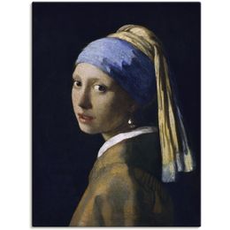 Wandbild Artland "Das M&auml;dchen mit dem Perlenohrgeh&auml;nge", schwarz (farbe bild(er): schwarz), B:90cm H:120cm, Bilder, als Leinwandbild, Poster in verschied. Gr&ouml;&szlig;en
