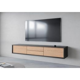 Lowboard Home Affaire "Frida", grau (anthrazit, eiche), B:180cm H:32cm T:36cm, Sideboards, Lowboard, H&auml;ngend oder stehend montierbar