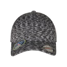 Flex Cap Flexfit "Flexfit Accessoires Stripes Melange Flexfit", Gr. S/M, schwarzgrau melange, 100% Polyester, gestreift, Caps