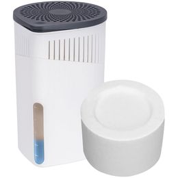 Raumentfeuchter-Nachf&uuml;llpack Wenko "Modell Drop", wei&szlig;, H:7,5cm &Oslash;:11cm, Klimager&auml;te-Nachf&uuml;llpacks, reduziert Luftfeuchtigkeit ohne Strom, f&uuml;r R&auml;ume bis 80 m&sup3;