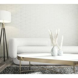 Vliestapete marburg "Tapete Geo Vibe", wei&szlig;, B:0,53m H:0,01m L:10,05m, Vlies, Tapeten, moderne Vliestapete f&uuml;r Wohnzimmer Schlafzimmer K&uuml;che