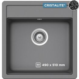 Granitsp&uuml;le Schock "Oslo", grau, B:49cm H:29cm T:51cm, Domogranit, K&uuml;chensp&uuml;len