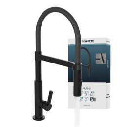 Sch&uuml;tte Sp&uuml;ltischarmatur SCH&Uuml;TTE "MIAMI", schwarz, B:5,5cm H:48,5cm T:26cm, Messing, Armaturen, energiesparende Cold-Start-Funkt., 360 schwenkbar, 2-fach verstellbar