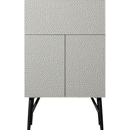 Barschrank Woood "Carve Highboard mit Klappe", wei&szlig;, B:90cm H:146cm T:46cm, Holz teilmassiv, Schr&auml;nke, Barschrank, mit grafischen Muster, Breite 90 cm