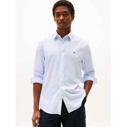 Langarmhemd Tommy Hilfiger "PERFORMANCE CHECK Regular Fit SHIRT", Herren, Gr. XXL, N-Gr, wei&szlig; (shirt blau, wei&szlig; check), Web, Obermaterial: 91% Polyamid, 9% Elasthan, regular fit, 1-Knopf-Manschette, Hemden