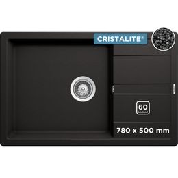 Granitsp&uuml;le Schock "Manhattan D-100LS", schwarz (nero), B:78cm H:30,4cm T:50cm, Domogranit, K&uuml;chensp&uuml;len