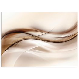 K&uuml;chenr&uuml;ckwand Artland "Braune abstrakte Welle", braun, B:70cm H:50cm, Aluminium, Spritzschutzw&auml;nde, Alu Spritzschutz mit Klebeband, einfache Montage