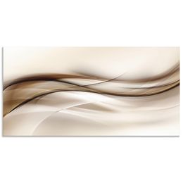 K&uuml;chenr&uuml;ckwand Artland "Braune abstrakte Welle", braun, B:100cm H:50cm, Aluminium, Spritzschutzw&auml;nde, Alu Spritzschutz mit Klebeband, einfache Montage