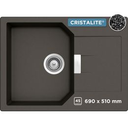 Granitsp&uuml;le Schock "Lucca", grau (asphalt), B:69cm H:30,5cm T:51cm, Domogranit, K&uuml;chensp&uuml;len