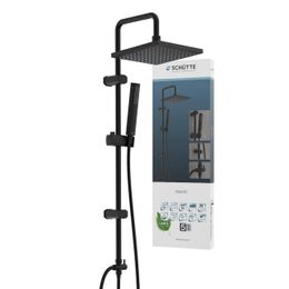 Sch&uuml;tte Brausegarnitur SCH&Uuml;TTE "TOKYO", schwarz, H:99cm T:34cm, ABS-Kunststoff, Brausegarnituren, inkl. Wasserspardichtung, Antikalk, h&ouml;henverstellb., Edelstahl-Stange