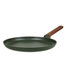 Cr&ecirc;pepfanne RESTO KITCHENWARE "Sadr, Pfankuchenpfanne langlebig und sp&uuml;lmaschinenfest", gr&uuml;n, H:2,7cm L:49,9cm &Oslash;:28cm, Pfannen, Innere Queenhome-Antihaftbeschichtung f&uuml;r mehr Widerstandsf&auml;higkeit