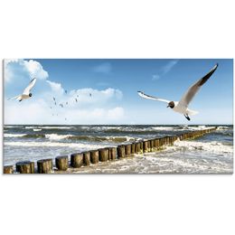 Glasbild Artland "Ostsee", blau (farbe bild(er): blau), B:100cm H:50cm, Bilder, in verschiedenen Gr&ouml;&szlig;en