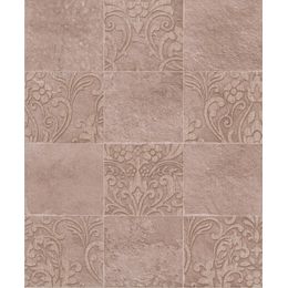 Vliestapete NOVAMUR, beige, B:0,53m L:10,05m, Vlies, Tapeten, moderne Tapete f&uuml;r Wohnzimmer Schlafzimmer K&uuml;che