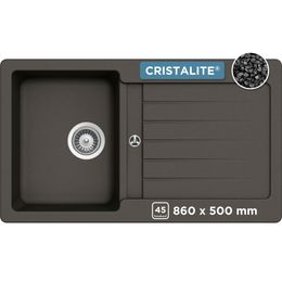 Granitsp&uuml;le Schock "Typos D-100", grau (asphalt), B:86cm H:30,9cm, Domogranit, K&uuml;chensp&uuml;len
