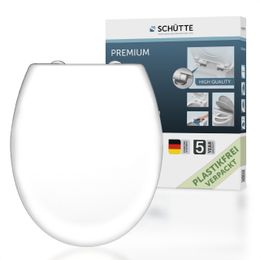 Sch&uuml;tte WC-Sitz SCH&Uuml;TTE "WHITE", wei&szlig;, B:37,5cm H:54cm L:45cm, Duroplast, WC-Sitze, Duroplast, mit Absenkautomatik und Schnellverschluss