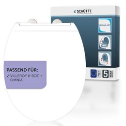 Sch&uuml;tte WC-Sitz SCH&Uuml;TTE "Duroplast, WHITE PRO 9", wei&szlig;, B:37,5cm H:5cm L:45cm, Duroplast, WC-Sitze, mit Absenkautomatik und Schnellverschluss