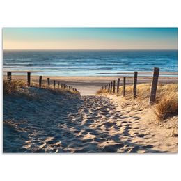 K&uuml;chenr&uuml;ckwand Artland "Weg zum Nordseestrand Sonnenuntergang", beige (naturfarben), B:70cm H:50cm, Aluminium, Spritzschutzw&auml;nde, Alu Spritzschutz mit Klebeband, einfache Montage