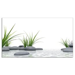 K&uuml;chenr&uuml;ckwand Artland "3 D Steine", wei&szlig;, B:90cm H:50cm, Aluminium, Spritzschutzw&auml;nde, Alu Spritzschutz mit Klebeband, einfache Montage