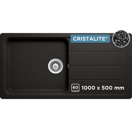 Granitsp&uuml;le Schock "Formhaus", schwarz, B:100cm H:29,8cm T:50cm, Domogranit, K&uuml;chensp&uuml;len