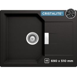Granitsp&uuml;le Schock "Lucca", schwarz (nero), B:69cm H:30,5cm T:51cm, Domogranit, K&uuml;chensp&uuml;len
