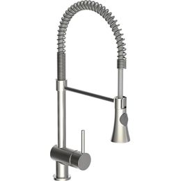 Sch&uuml;tte Sp&uuml;ltischarmatur SCH&Uuml;TTE "CORNWALL", grau (edelstahl), B:5,2cm H:52cm T:30cm, Messing, Armaturen, energiesparende Cold-Start-Funkt., 360 schwenkbar, 2-fach verstellbar
